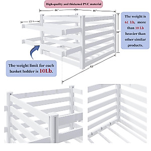FENCETECH 63" L x 46" W x 38" H Vinyl Poolside Deckbox Storage Organizer, Pool Storage Equipment Organizer Holder (No Baskets)