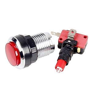 EG STARTS 10 Pcs/Lots Chrome Plating 30mm LED Illuminated Push Buttons with Micro Switch for Arcade Machine Games Mame Jamma Parts 12V Each Color of 2 Pieces