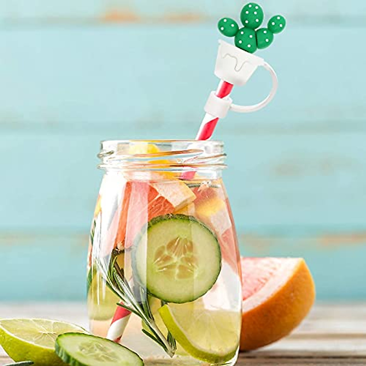 Healifty 4pcs Silicone Straw Tips Cover Reusable Drinking Straw Tips Lids Cute Straw Plugs for Straws