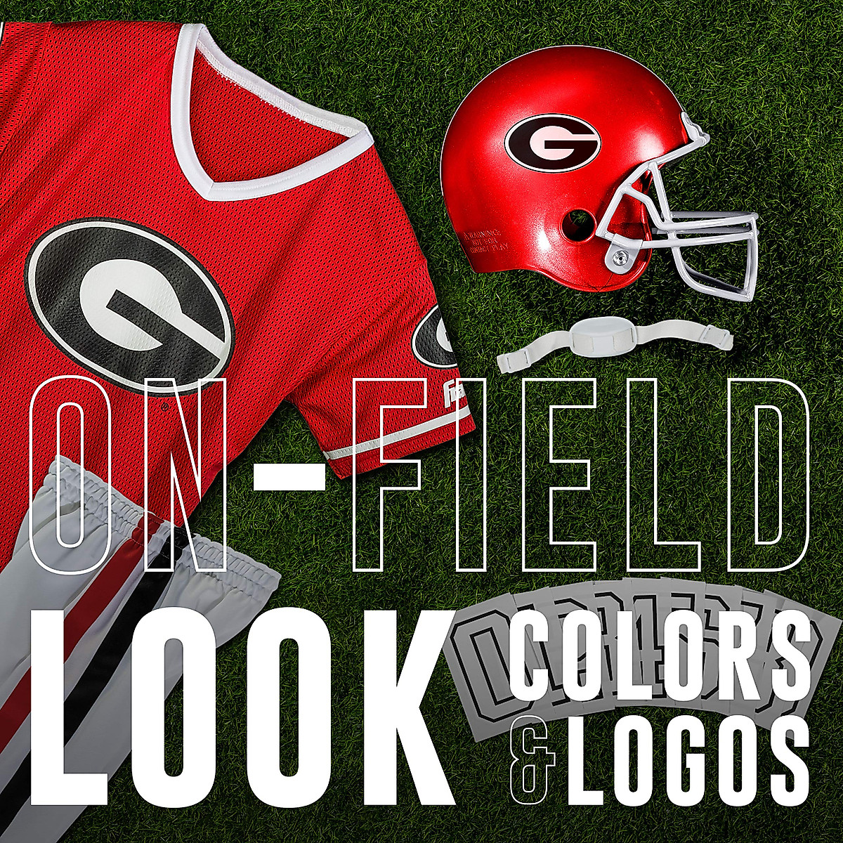 Franklin Sports NCAA Georgia Bulldogs Kids College Football Uniform Set - Youth Uniform Set - Includes Jersey, Helmet, Pants - Youth Medium