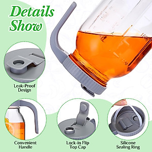 Tioncy 2 Sets Cold Brew Coffee Maker 64 oz Mason Jar Cold Brew Pitcher with Coffee Filter and Brush Glass Storage Pitcher for Iced Brew Coffee, Ice Tea, Homemade Fruit Drinks Container (Gray)