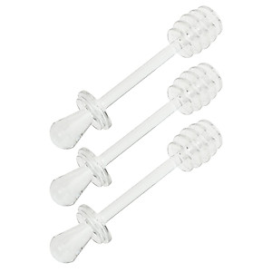 Cabilock 6 Pcs Honey Stick Dispenser Syrup Pourer Coffee Syrups Honey Syrup Ladle Spoon Drink Honey Dipper Spoons Honey Wand Coffee Stir Spoons Hand Mixer Mini Honeycomb Acrylic