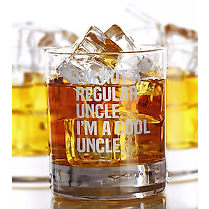 Promotion & Beyond I'M NOT A REGULAR UNCLE I'M A COOL UNCLE Whiskey Glass - Funny Gift for Dad Uncle Grandpa From Daughter Son Wife - Father's Day