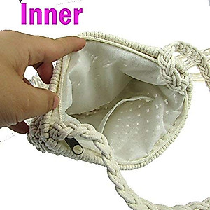 Donalworld Women Tassel Shoulder Bag Bohemian Beach Crochet Messenger Bags White