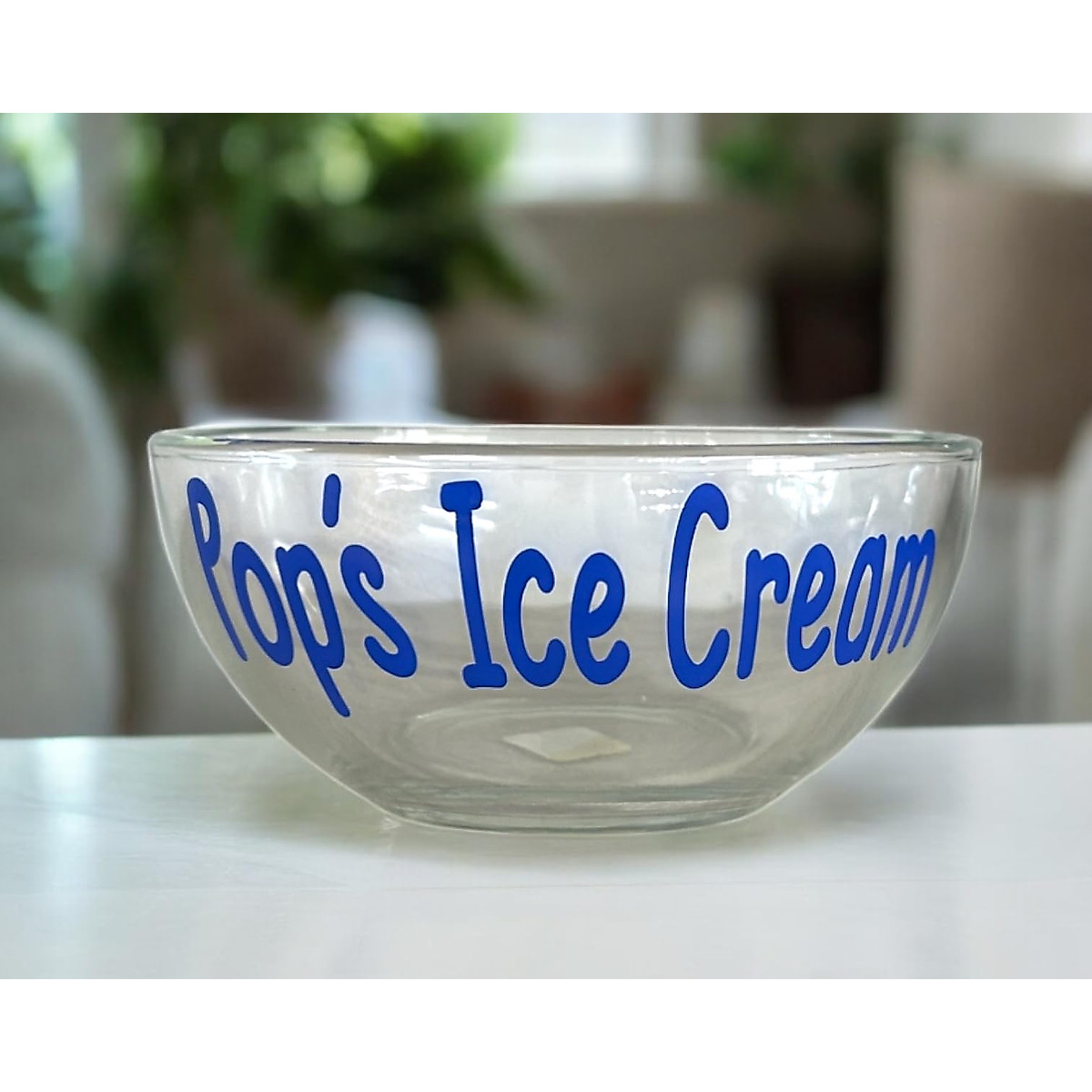 Personalized Ice Cream Bowl, Glass Dessert Dish Gift for Dad Grandpa Kids, Cereal Snacks