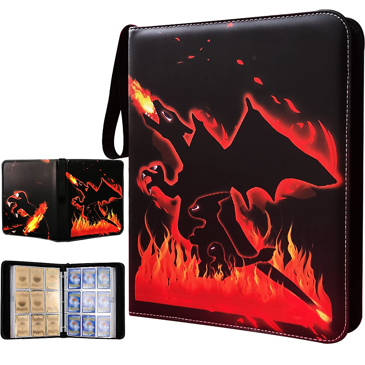 Card Binder for Trading Cards, 9-Pocket Trading Card Binder Fits 900 Cards with 50 Removable Sleeves