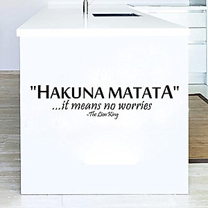 Removable Vinyl Quotes Saying Hakuna Matata…Its Means No Worries, The Lion King Wall Stickers Murals, Home Décor, Offices Decor, Kids Rooms Decals for Children Rooms