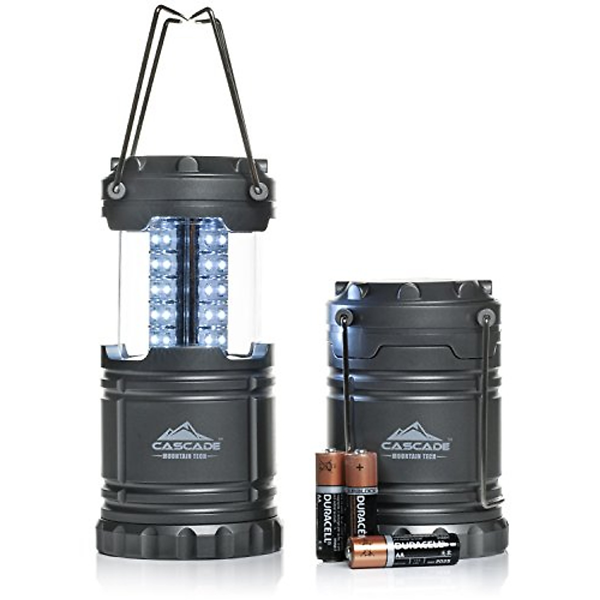 Cascade Mountain Tech 100 Lumen Pop-Up LED Lantern with IPX4 Water Resistance - 2 Pack