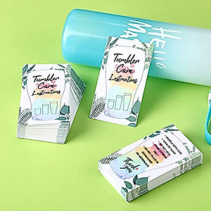 200 Pieces Tumbler Care Instructions Cards Cup Mug Care Instructions 3.5 x 2 Inch Packaging Customer Direction Card for Tumbler, Cup, Mug Small Business Online Shop Owner