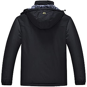 QPNGRP Mens Waterproof Ski Snowboarding Jacket Winter Windproof Snow Coat Black Large