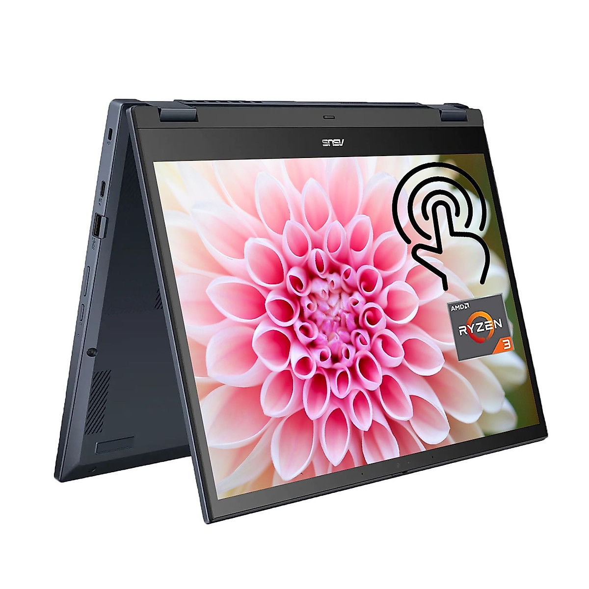 ASUS 2023 Newest Chromebook 2-in-1 Laptop, 14 Inch FHD Touchscreen Display, AMD Ryzen 3 7320C Processor, 8GB LPDDR5 RAM, 512GB SSD, AMD Radeon Graphics, WiFi 6, Bluetooth, HD Webcam, Chrome OS