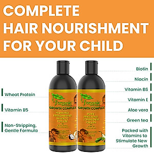 J'Organic Solutions Kids shampoo & Conditioner Hydrating and Strengthening- with Biotin- Phthalates-Free, No Sulfate, Paraben-free Baby And Toddler Shampoo and Conditioner (2x 8oz)