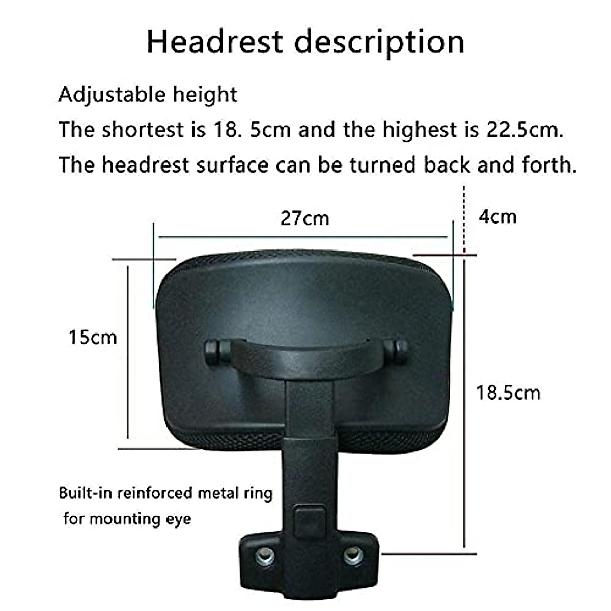 googgoing Chair Headrest Adjustable Height Headrest Swivel Lifting Computer Chair Neck Protection Pillow Headrest with Screw for Ergonomic Chair Office Accessories, Black (2.6)