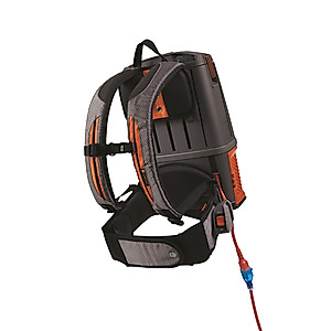 Hoover Commercial HushTone Back Pack 2 speed motor with HEPA Filtration and Hexaguard Technology, Extension wand, lightweight design, 6 quart, CH34006, Black/Orange
