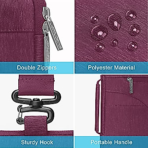 MOSISO Laptop Shoulder Bag Compatible with MacBook Air/Pro,13-13.3 inch Notebook,Compatible with MacBook Pro 14 2023-2021 A2779 M2 A2442 M1, Polyester Briefcase Sleeve with Side Handle, Burgundy