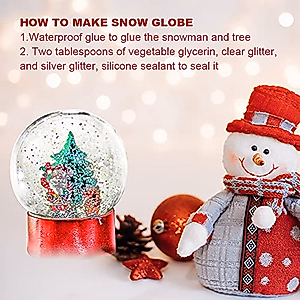 8 Pieces 2.7 Inch/69mm Plastic Snow Globe Clear Plastic Water Globe Fillable Snow Globe with Screw Off Cap for DIY Crafts Christmas Home Decoration