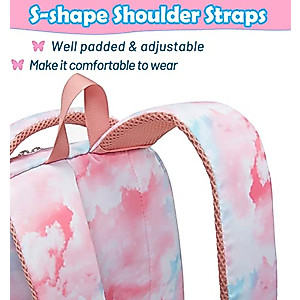 BLUEFAIRY Girls Backpack for Kids Elementary School Bags Child Bookbags Cute Back to School Gifts Mochila Escolares para Niñas 5 6 7 8 9 4th 5th 6th Grade Pink