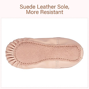 Stelle Ballet Shoes for Girls Toddler Ballet Slippers Soft Leather Boys Dance Shoes for Toddler/Little Kid/Big Kid(Ballet Pink (with Lace), 10MT)