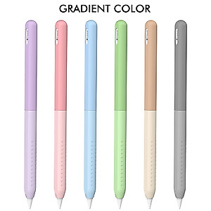 NIUTRENDZ Gradient Color iPencil Case for Apple Pencil 2nd Generation Case Silicone Protective Cover Sleeve Skin for Apple Pencil 2nd Gen (Apple Pencil 2nd Generation, Gradient Purple)
