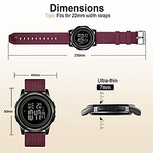 YUINK Mens Watch Ultra-Thin Digital Sports Watch Waterproof Stainless Steel Fashion Wrist Watch for Men Women