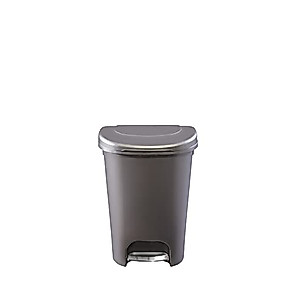 Rubbermaid Classic 13 Gallon Premium Step-On Trash Can with Lid and Stainless-Steel Pedal, Bronze Waste Bin for Kitchen/Home/Garage/Office
