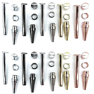 Slimline Pen Kit for Wood Turning || 10 Pack with Multiple Finishes || 7mm Twist Pen Kit