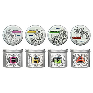 TMKEFFC 4 Pack Natural Wood Chips Set for Smoking Gun Food Drinks Cocktail Smoker, 4 Oz Each, 16 Oz in Total, Apple, Hickory, Mesquite, Cherry Wood