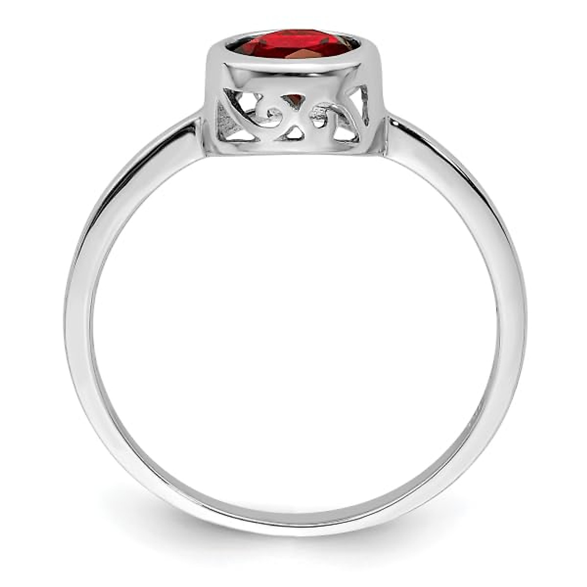 IceCarats 925 Sterling Silver Red Garnet Round Ring Gemstone Band January Birthstone Jewelry Size 7