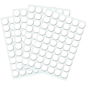 Self-Adhesive Screw Hole Stickers, 384pcs-0.59inch/15mm Self-Adhesive Screw Covers Caps Dust Proof Sticker for Wood Screw-White (384pcs-0.59inch/15mm)