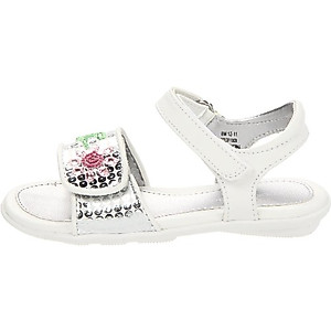 Jumping Jacks Dazzle Ankle-Strap Sandal (Toddler/Little Kid/Big Kid),White/Silver Trim,9 M US Toddler