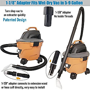 Happy Tree Universal Fits All Shop Vacs Clear Extraction Accessory Nozzle with 1-1/4" &1-7/8" & 2-1/2" Adapters for Auto Detailing, Shop Vac Extractor Attachment for 1-26 Gallon Wet Vacuum Cleaners