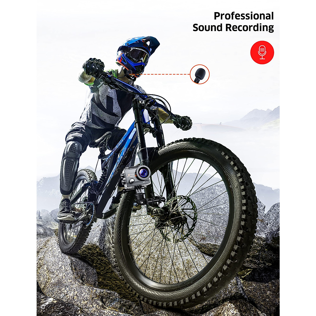 CAMWORLDCAM FOXGEEK Action Camera 4K 20MP WiFi Underwater 131FT Waterproof Sport Cam with Image Stabilization External Microphone Remote Control 2 Batteries & Helmet Accessories Kit, Black