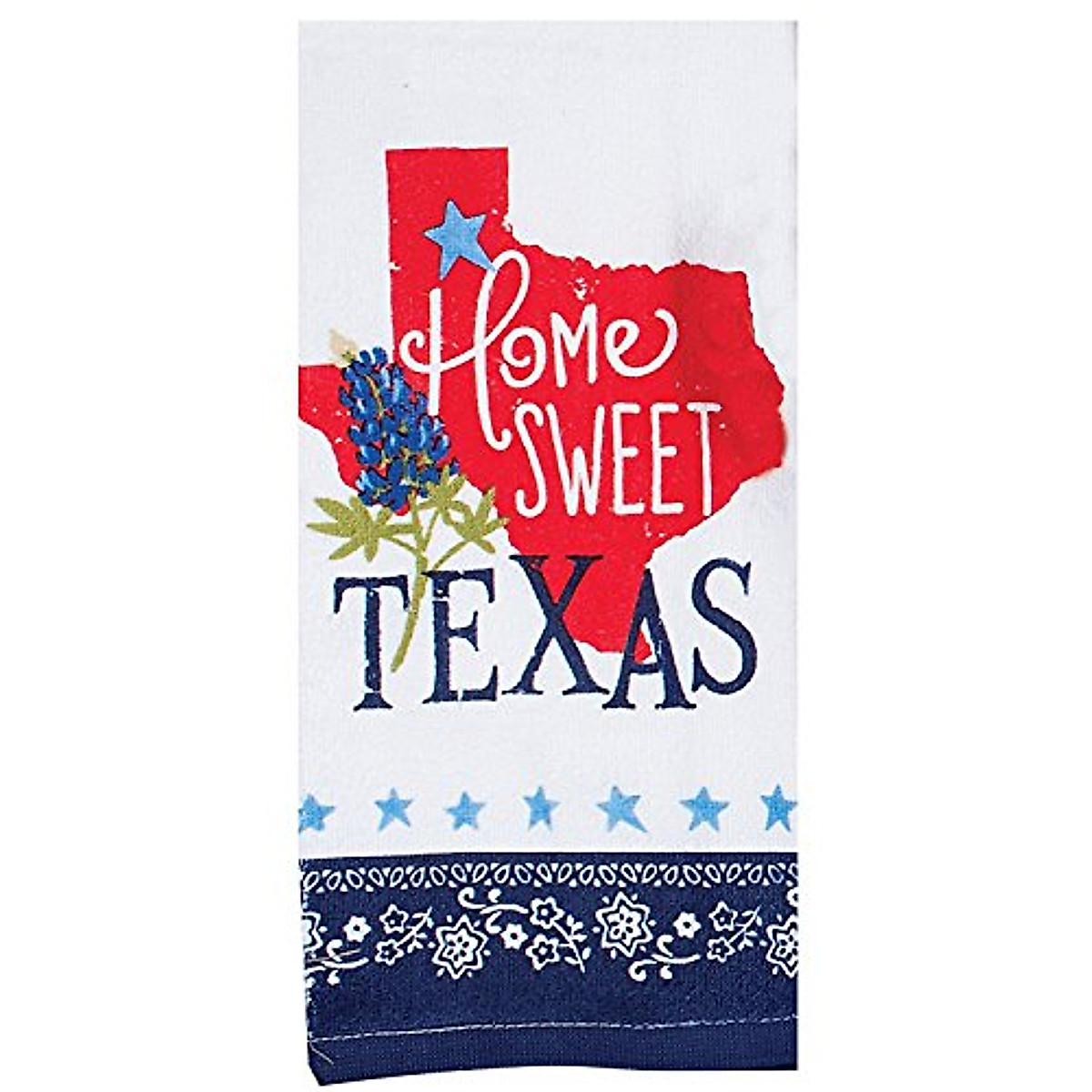 Kay Dee Designs Home Sweet Texas Bluebonnets Tea Towel and Cotton Terry Dishtowel (2 Item Bundle)