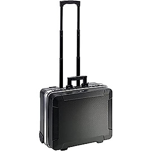 B&W International GO Portable Wheeled Rolling Tool Case Box with Pocket Boards, Black