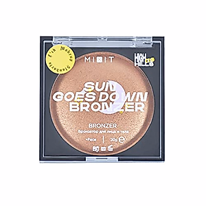 OBLHER B Sun Goes Down Bronzer Lightweight Bronzer Powder Shimmer Bronzing Powder Retouching Facial Contours Bronzer Fine, Lightweight Bronzer Powder Makeup Waterproof and Sweatproof 2.7oz E9503-02