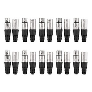 Dioche 5 Pair XLR Connectors XLR 3 Pin Male/Female Audio Mic Microphone Connector for Power Microphone Connector