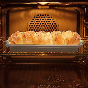 BESTonZON Silicone Baking Pans Baking Sheet Brownie Pan Rectangular Cake Pan Silicone Cake Molds Nonstick Bakeware Cookie Sheets Cake Pan - Grey