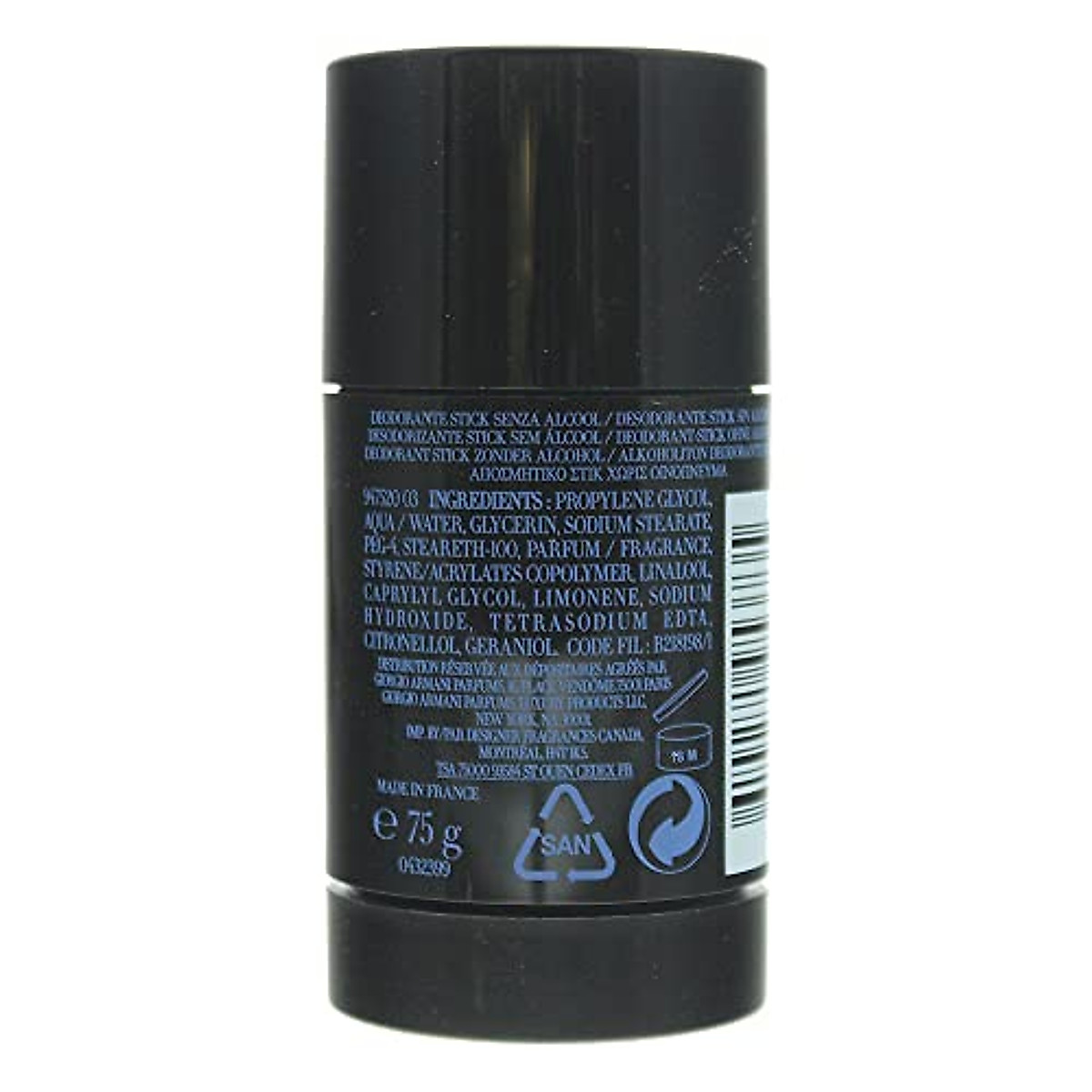 Giorgio Armani Code Colonia Deodorant Stick for Men 2.6 Ounce