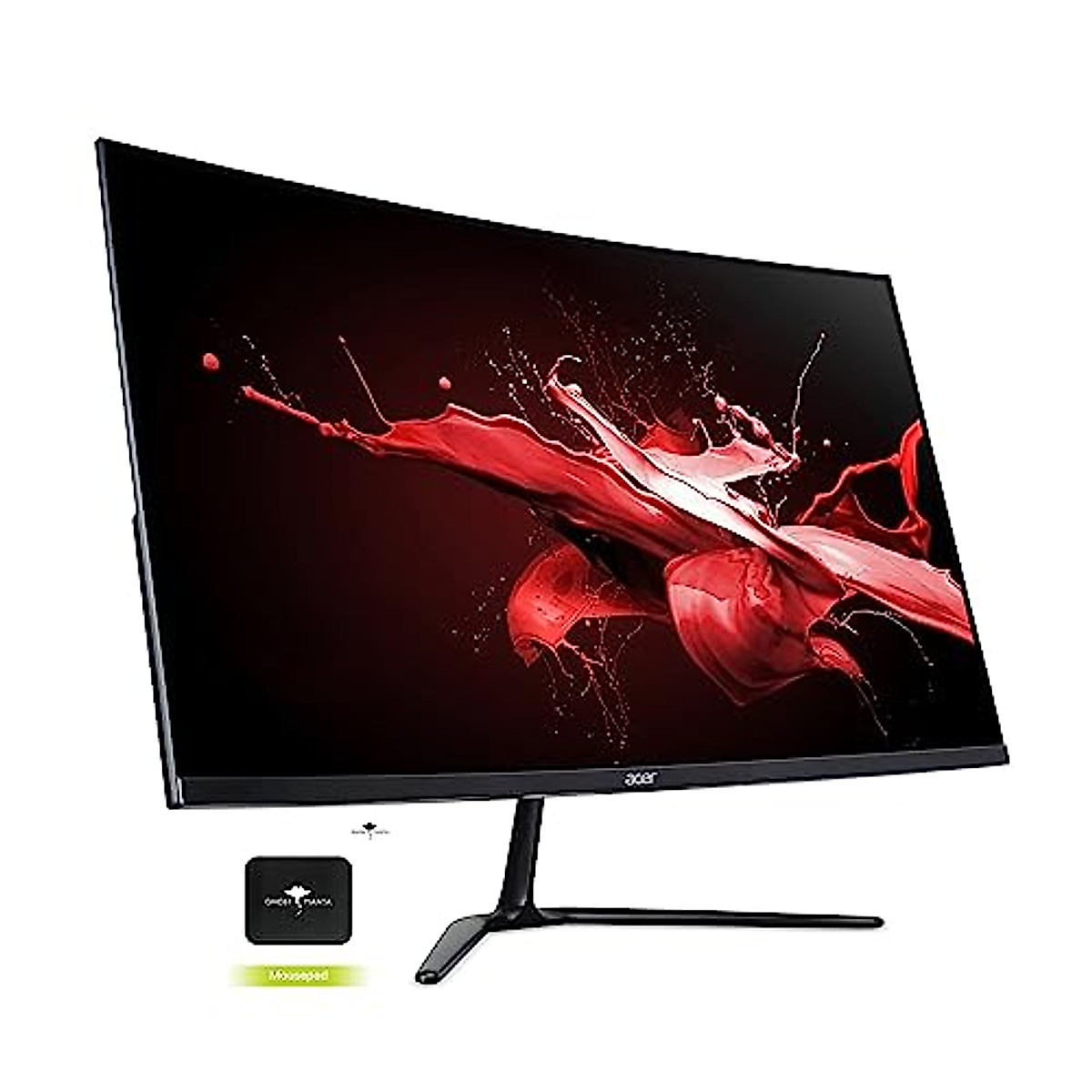 acer Nitro 31.5" Curved FHD Monitor, 32 inch 1500R Zero-Frame Display, FreeSync, 75Hz Refresh Rate, 1ms Response time, Adjustable Tilt, HDMI, VGA w/GM Accessory, Black
