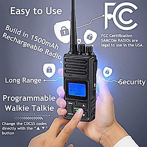 9 Pack Two Way Radio Long Range with Six-Way Multi Charger