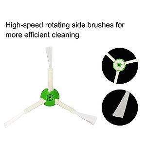 MZY LLC Replacement Parts for iRobot Roomba i7 i7+ i2 i3 i3+ i4 i4+ i6 i6+ i8 i8+/Plus j7 j7+ E5 E6 E7, I, E & J Series Vacuum Cleaner, 2 Set Rubber Brushes, 8 HEPA Filters and 8 Side Brushes