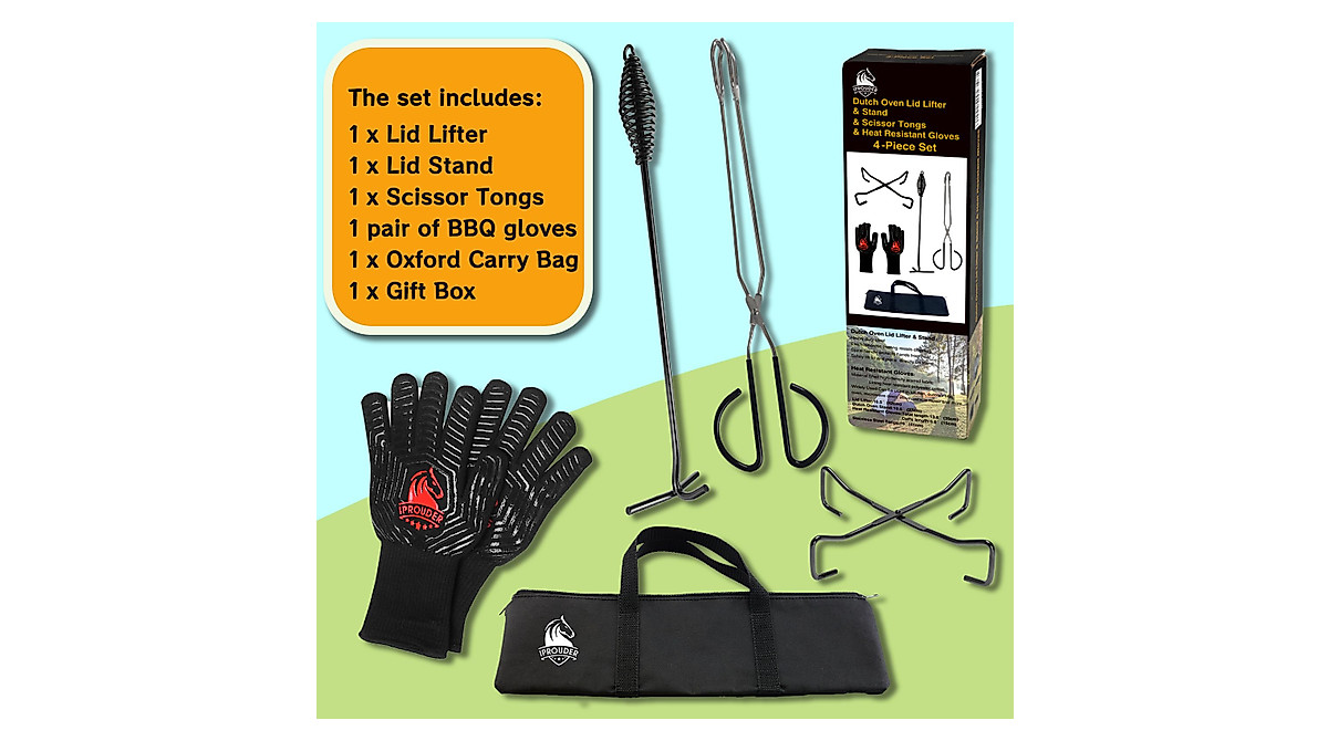 IPROUDER Dutch Oven Tool Combo for Outdoor Cooking