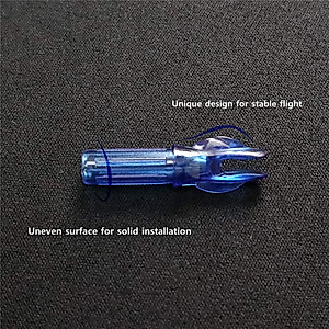 Zhan Yi Arrow Knocks 6.2MM(0.244-0.246”) 60 Pack Accessories Insert Nocks for Archery Standard Size Arrows(Clear Blue)