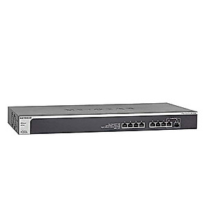 NETGEAR 8-Port Smart Managed Plus Switch, 8x10GBASE-T, 1xSFP+, 10xSFP+, ProSAFE Lifetime Protection (XS708E), Silver