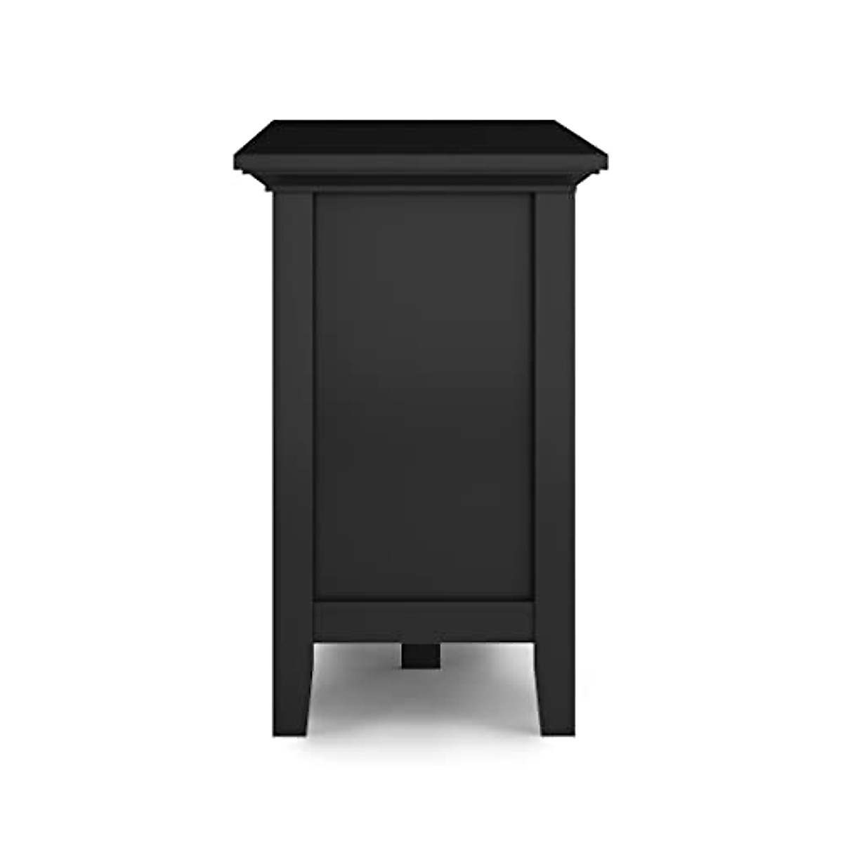 SIMPLIHOME Redmond SOLID WOOD Universal TV Media Stand, 72 inch Wide , Farmhouse Rustic, Living Room Entertainment Center, Storage Shelves and Cabinets, for Flat Screen TVs up to 80 inches in Black