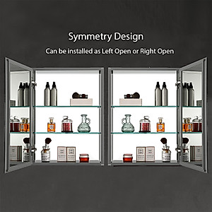 20 Inch x 26 Inch Aluminum Bathroom Medicine Cabinet, Recess Or Surface Mount