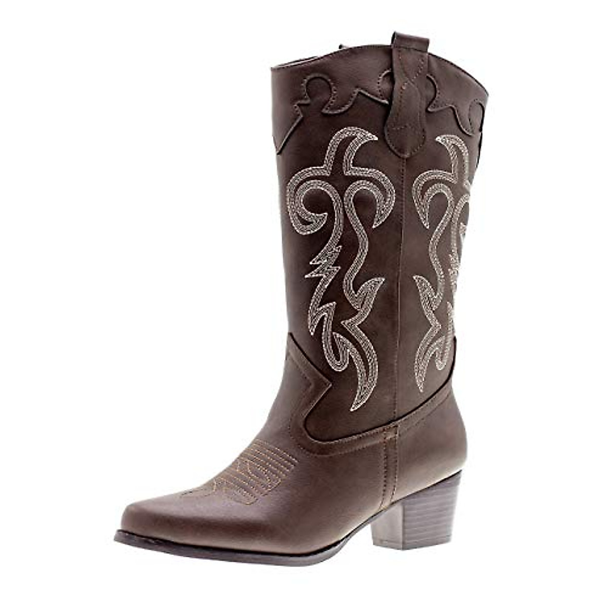 Canyon Trails Women's Classic Embroidered Pointed Toe Western Rodeo Cowboy Boots (8 (M) US Women's, Brown)