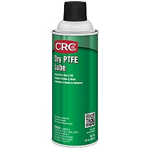 CRC Dry PTFE Lube, 10 Wt Oz, NSF H2 Registered Lubricant with Advanced Dry Film Technology, Plastic-Safe, Aerosol Spray