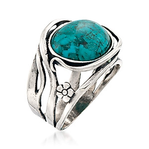 Ross-Simons Turquoise Ring in Sterling Silver. Size 9