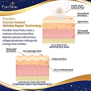 PureSkin Chest Wrinkle Pads-4 PACK -Decollete Anti Wrinkle Chest Pads | Silicone Patches for Wrinkles | Chest Wrinkles from Side Sleeping | Chest Wrinkles | Silicone Chest Pads